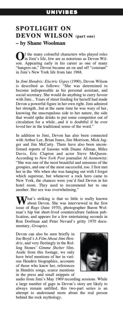 Spotlight on Devon Wilson (Part One) in Univibes #78 November 2022 ...